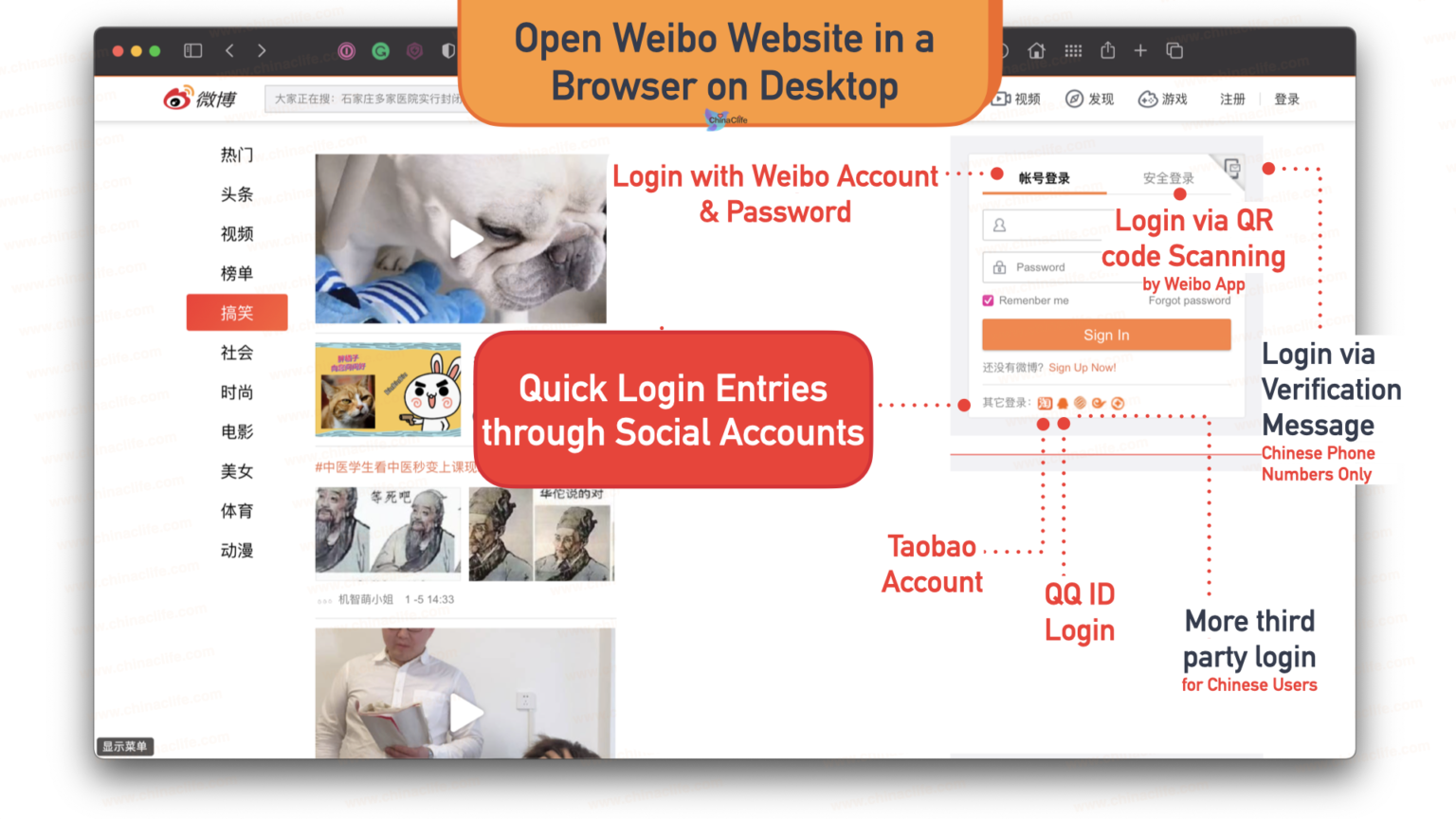PC/Desktop Social-Login Tutorial: How to Login in Weibo Website through ...